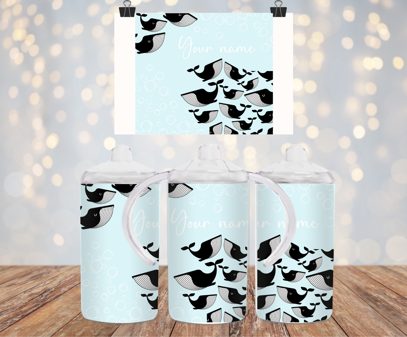 Customizable Name Whale Sippy Cup – Southern Jade Design Co LLC